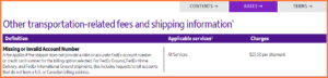 FedEx Missing or Invalid Account Number Fees