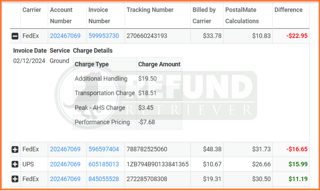Parcel Billing Reconciliation for PostalMate